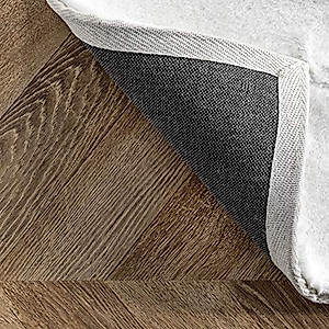 nuLOOM Faux Rabbit Soft Solid Shag Area Rug, 4' x 6', White