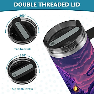 xigua 30 oz Giant Octopus Tumbler with Handle and Straw Lid, Stainless Steel Vacuum Insulated Sports Water Bottle, Keeps Cold or Hot Coffee Cup Travel Mug