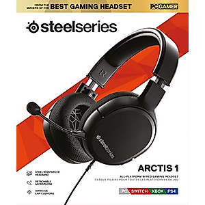 SteelSeries Arctis 1 Wired Gaming Headset – Detachable Clearcast Microphone – Lightweight Steel-Reinforced Headband – for PC, PS4, Xbox, Nintendo Switch and Lite, Mobile
