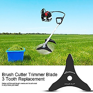 Brush Cutter Blade, 10" x 3T Teeth Steel Brush Cutter Trimmer Blade, Haofy Durable Grass & Brush Weed Eater Blade, Weed Eater Trimmer Blade with 3 Teeth Garden Yard Brush Mover Replacement Part