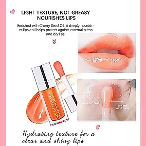 3 Pcs Plumping Lip Oil, Hydrating Lip Glow Oil, Plumping Lip Gloss, Tinted Lip Oil Balm, Long Lasting Transparent Moisturizing Lip Oil Gloss, Natural Lip Plumper Gloss Make Lips Fuller(01+12+15)