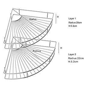 2-Pack 9" Rustproof Stainless Steel Corner Shower Caddy, Adhesive Bathroom Wall Mounted Storage Accessories Shower Shelf Organizer, Chrome