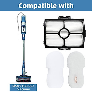 Filter Replacement for Shark HZ3002 HZ3000 Stratos Ultralight Corded Stick Vacuum, 2 HEPA Filters and 4 Pairs of Foam Filters, Replace Part XFFKHZ3000 XHFHZ3000