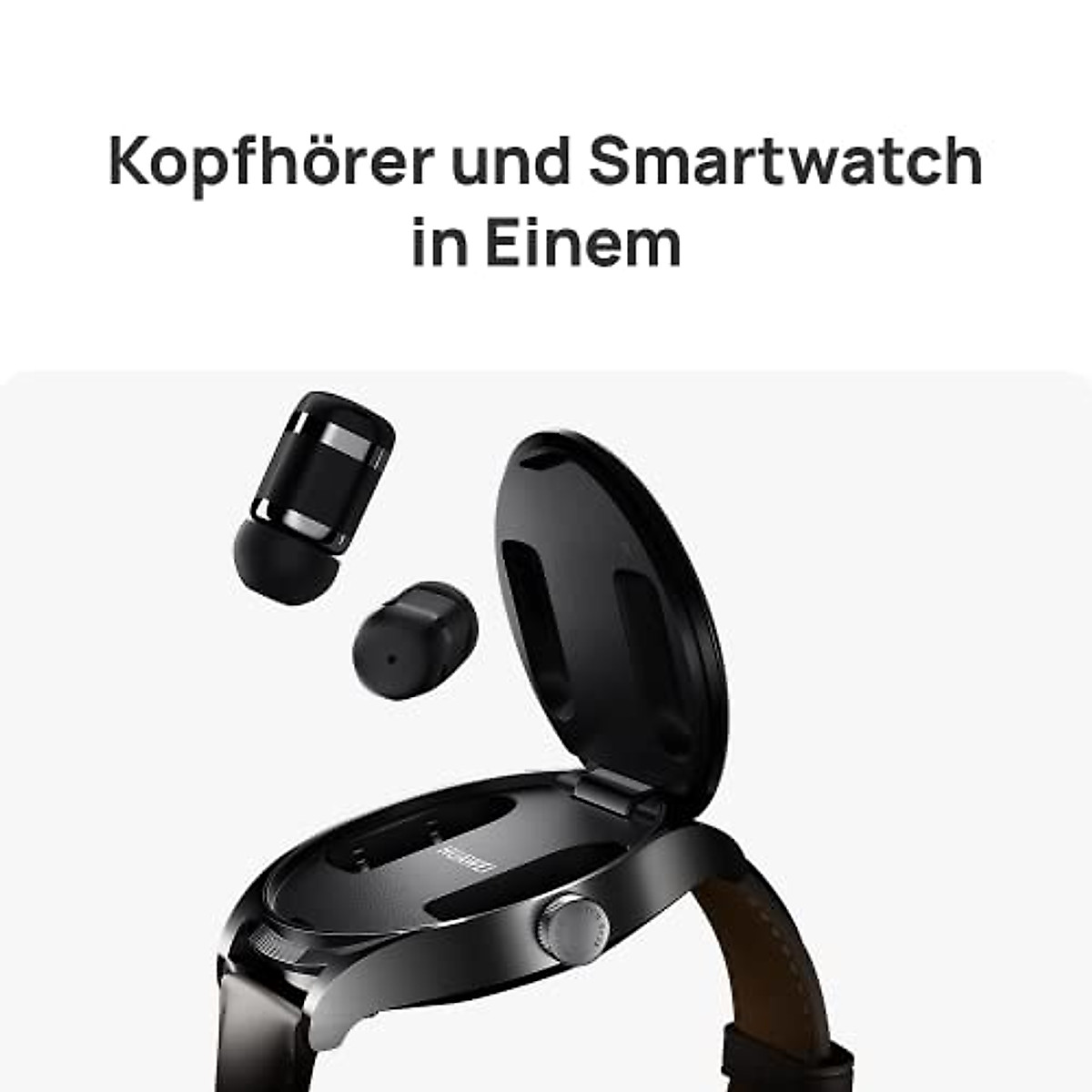 HUAWEI Watch Buds Smartwatch, Headphones and Smartwatch in One, AI & AI Noise Cancelling for Calls, Compatible with Android & iOS, Black EU/UK Global Model International Version, 1.43 inches