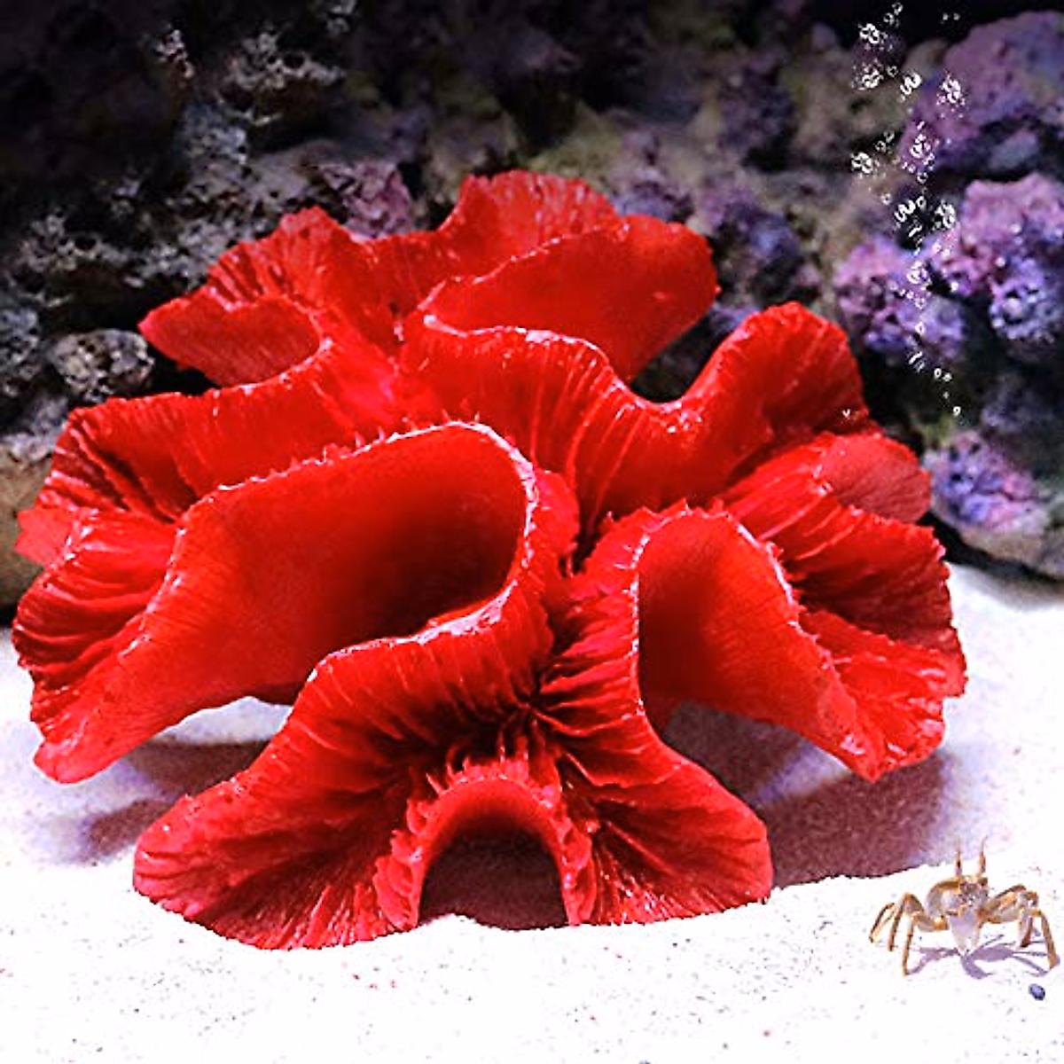 Danmu 1Pc of Polyresin Coral Ornaments, Aquarium Coral Decor 4 7/10" x 4 7/10" x 1 9/10" for Fish Tank Aquarium Decoration[Updated Version]