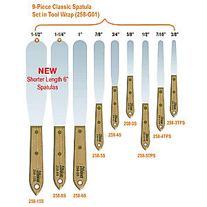 Albion Engineering Company 258-4S Classic Spatula, Stainless Steel, Hardwood Handle, 3/4" Wide Tip x 4" Long Blade