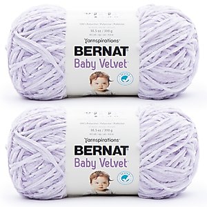 Bernat Baby Velvet Lilac Blooms Yarn - Pack of 10.5oz/300g - Polyester - #4 Worsted (Medium) - 492 Yards - Knitting & Crochet
