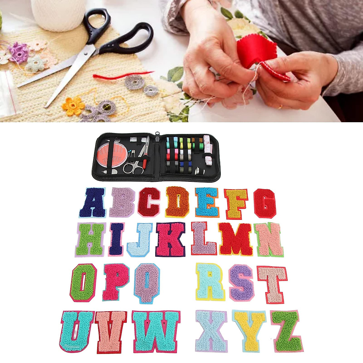 Sewing Kit Handbag Packaging - Portable 14pcs Spools, 26pcs Cloth Sticker - DIY Emergency Needle Thread Set for Dress Making - Sewing Kit Travel Sewing Kit - Sewing Supplies