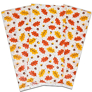Gift Boutique 100 Thanksgiving Cellophane Bag Plastic Fall Leaves Treat Favor Bags Autumn Harvest Themed Birthday Party Supplies Decorations for Kids Classroom Reward, Carnival Candy Goodies Grab Bag