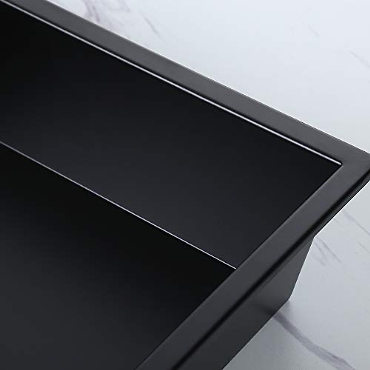 DecoMust 12“ X 12” Stainless Steel Shower Niche Modern and Elegant Design, Easy to Install, Perfect for Shampoo and Soap Storage (Matte Black)