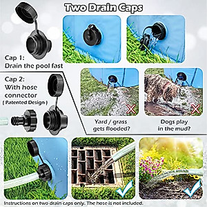 Jasonwell Foldable Dog Pet Bath Pool Collapsible Dog Pet Pool Bathing Tub Kiddie Pool for Dogs Cats and Kids (32inch.D x 8inch.H, Blue)