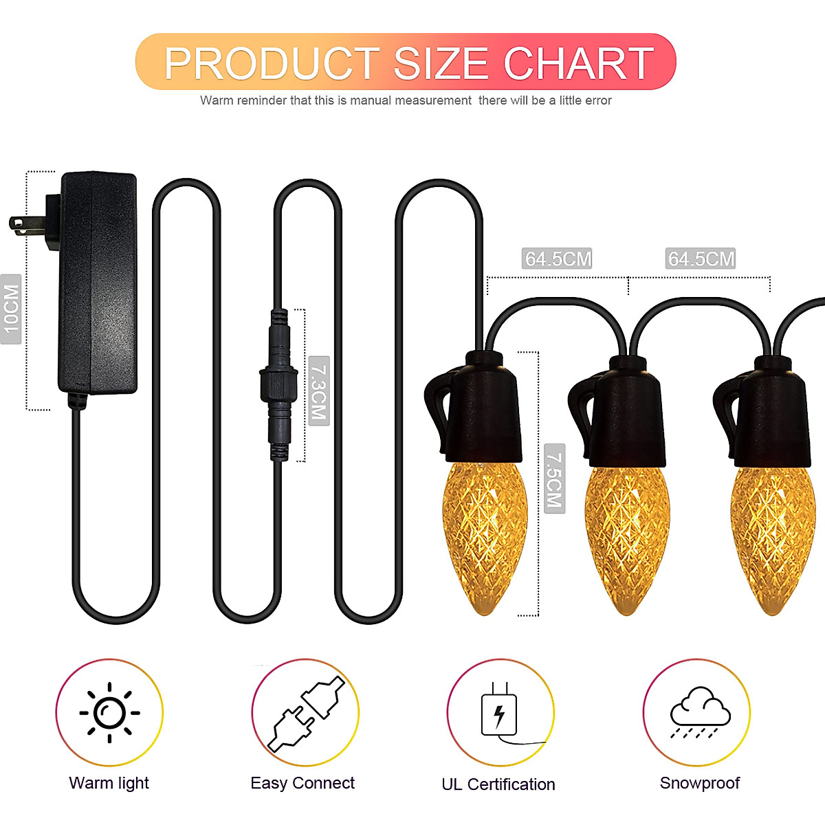 LED Outdoor String Lights With Remote Control, RGBW Patio Smart Warm Light with 20 Clear Bulbs for Patio Decorative Garden Holiday Indoor Wedding Home Decorating, Christmas Wedding Holiday Lights