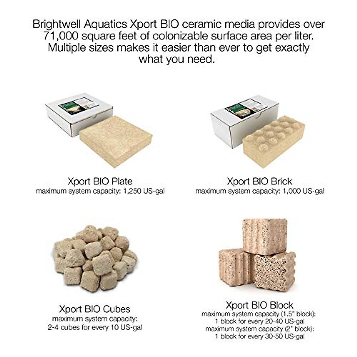 Brightwell Aquatics Xport BIO Dimpled Brick - Ultra-Porous Biological Brick Media for Marine and Freshwater Aquarium (XPBRICBIO)