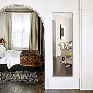 ENJOYBASICS 63"x20" Full Length Mirror with Stand, Large Body Mirror Hanging or Leaning Against Wall, Aluminum Alloy Wall Mirror, Floor Mirror for Bedroom Living Room Dressing Room, Black