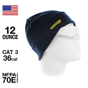 BENCHMARK FR Flame Resistant Beanie - CAT3 - Made in The USA (Navy)