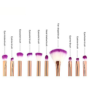 Tenmon 10 Pcs Mermaid Eye Makeup Brushes Set, Professional Eyeshadow Makeup Brushes Set with Soft Synthetic Hairs for Eyeshadow, Concealer, Eyeliner, Brow Blending, highlighter Brush Tool