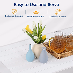 Wisteria Lane Aluminum Outdoor Furniture Patio Coffee Table, All-Weather Outdoor Metal Coffee Table, Modern Rectangle Coffee Table for Balcony, Garden, White