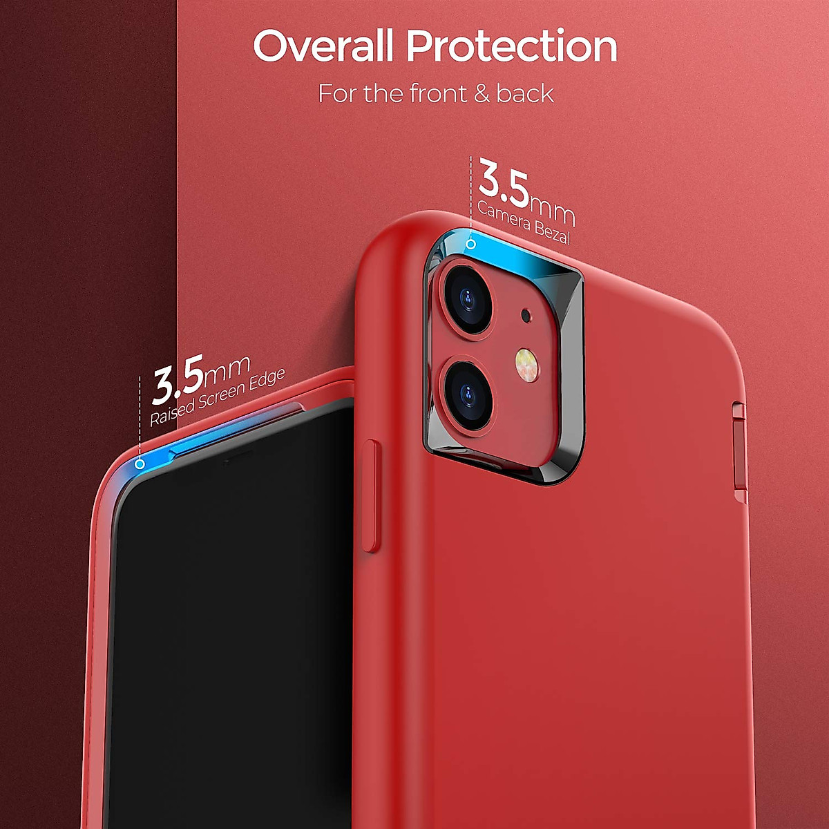 ORIbox for iPhone 13 Pro Max Case Red, [10 FT Military Grade Drop Protection], The Liquid Silicone Heavy Duty Shockproof Anti-Fall Case for iPhone 13 Pro Max,6.7 inch, Red