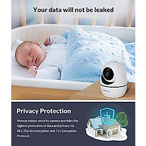 NETVUE Indoor Camera, 1080P FHD 2.4GHz WiFi Pet Camera, Home Camera for Pet/Baby, Dog Camera 2-Way Audio, Indoor Security Camera Night Vision, AI Human Detection, Cloud Storage/TF Card, White