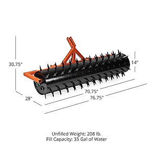 Titan Attachments 6 ft Terra Monster Dirt Grader and Leveler, Skid Steer Quick Tach Landscape Equipment, Loosen Dirt for Seedbeds