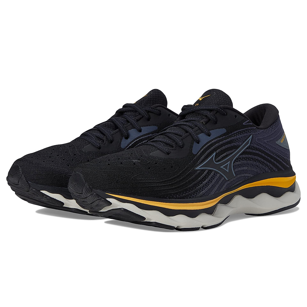 Mizuno Men's Wave Sky 6 Running Shoe, Black/Tradewinds, 10