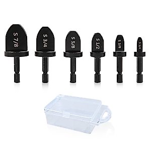 Swaging Tool Drill Bit Set, HVAC Repairing Set, Air Conditioner Copper Tube Expander with 1/4", 3/8", 1/2", 5/8", 3/4", 7/8" Drill Bit Repairing Set