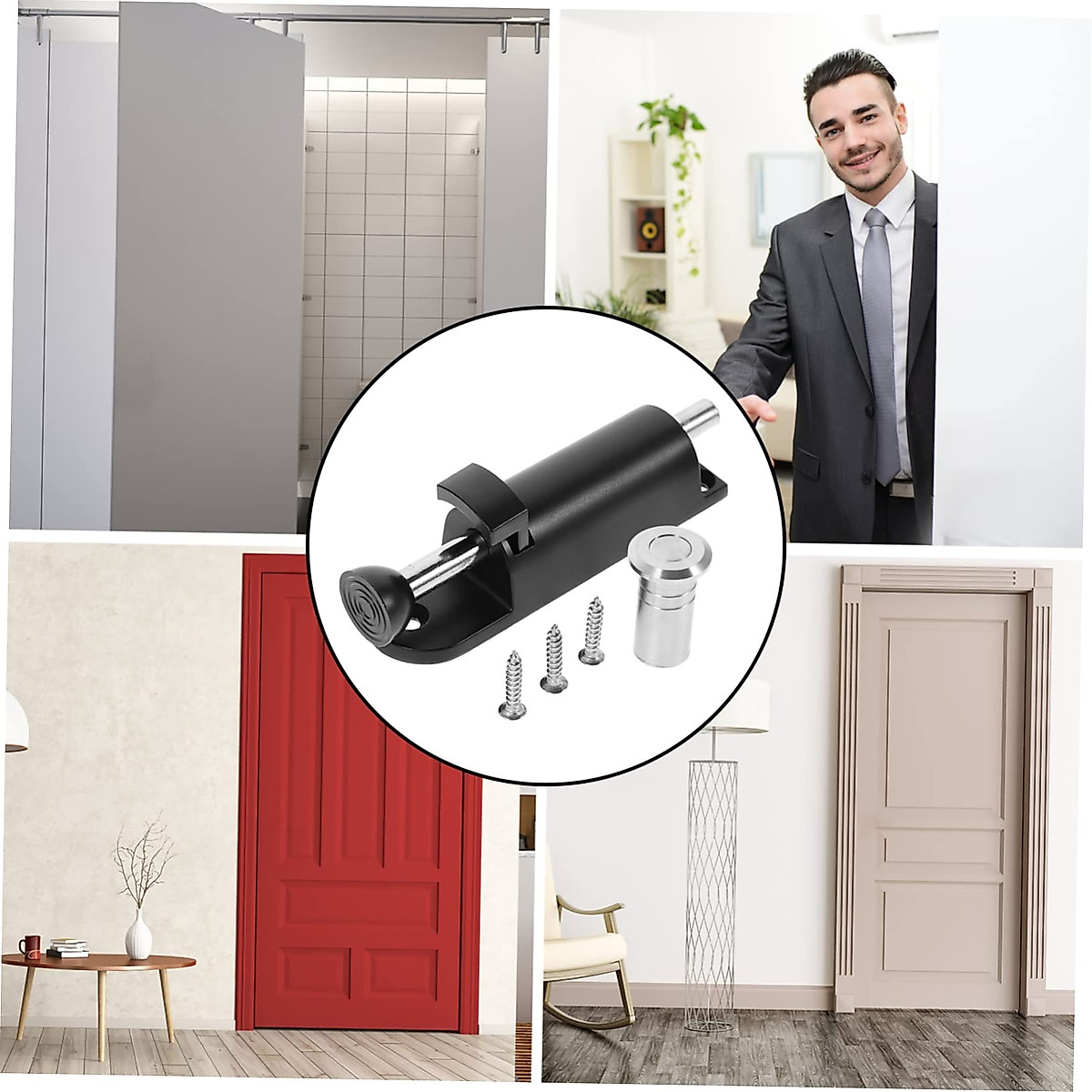 EXQUIMEUBLE Door and Window Latch Spring-Loaded Fence Bolt Lock Bolt for Gate Spring Pin Door Slide Bolt Gate Drop Bolt Barn Bolt Slide Barrel Bolt The Fence Zinc Alloy Fall to The Ground