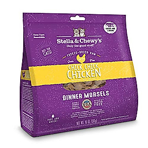 Stella & Chewy’s Freeze-Dried Raw Cat Dinner Morsels – Grain Free, Protein Rich Cat & Kitten Food – Chick Chick Chicken Recipe – 18 oz Bag