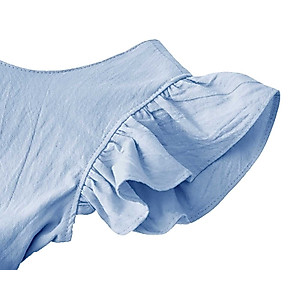 Dutebare Toddler Girls Tulle Tutu Dress Linen Ruffle Tie Back Sleeveless Kids Princess Party Dresses 829 Blue 80