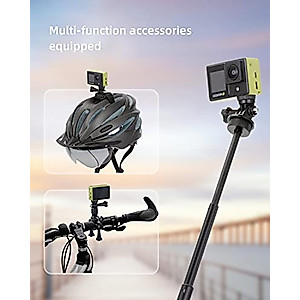 GIISKOM Fancy R2 Action Camera 4k/60FPS 24MP in Dual Screen, 95FT Waterproof Underwater Camera for Snorkeling, Sports Camera with Image Stabilization Matchs Mounting Bundles for Vlog (Green)