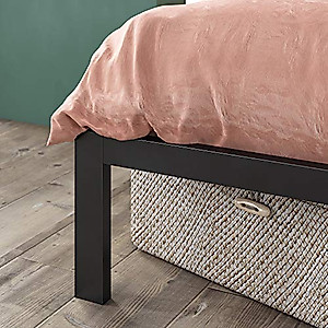 ZINUS Mia Metal Platform Bed Frame / Wood Slat Support / No Box Spring Needed / Easy Assembly, Black, Queen