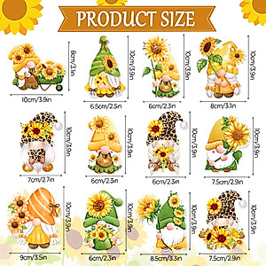 12Pcs Sunflower Gnome Refrigerator Magnets Spring Sunflower Party Decorations Spring Sunflower Refrigerator Magnets Sunflower Spring Gnome Fridge Garage Door Magnets for Fridge Car Mailbox Decor