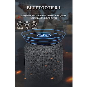 2 in 1 Portable Speakers Bluetooth Wireless Earbuds, 360 Surround Stereo Sound with Microphone, Touch Headset for Home Party Outdoor Travel(Black)