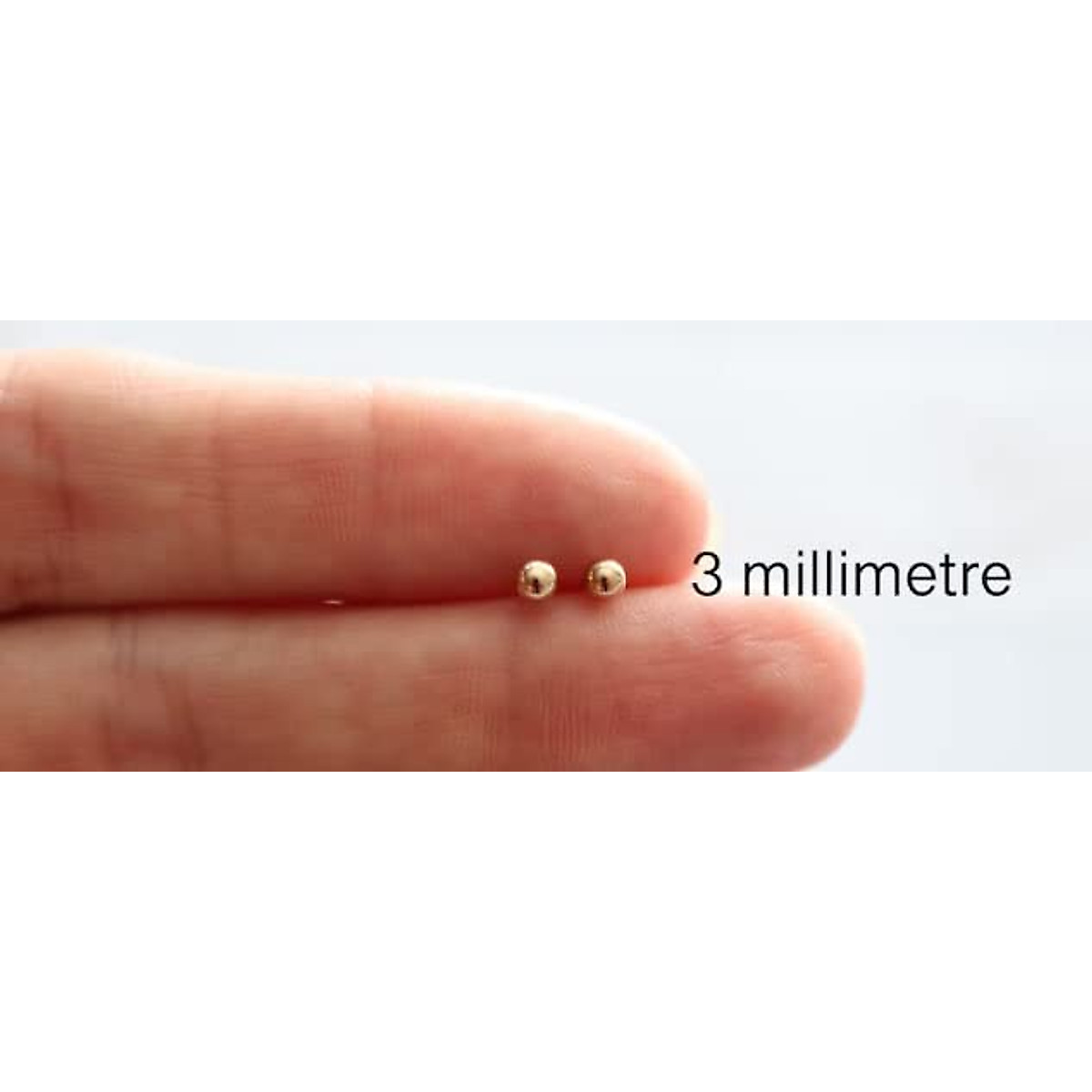 Tiny 3mm Ball Stud Earrings for Women,Dainty Mini Ball Earrings for Cartilage Helix Earlobe Piercing 316L Surgical Stainess Steel Hypoallergenic (3mm Ball, Gold)