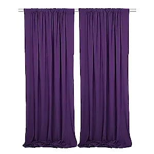SHERWAY 2 Panels 4.8 Feet x 10 Feet Purple Photography Backdrop Drapes, Thick Polyester Window Curtain for Wedding Party Ceremony Stage Decoration