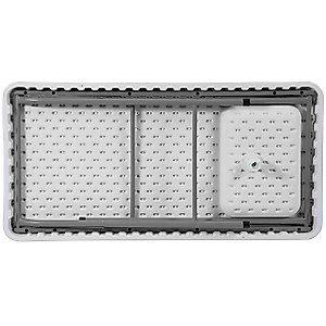 Flash Furniture Wesley 4' Portable Fish Cleaning Table with Sink, Outdoor Portable Folding Camping Sink Table with Faucet, and Hose Attachment, White