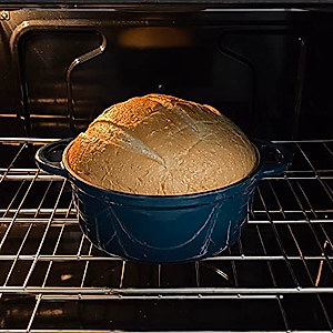 Lexi Home Enameled 6 Qt. Cast Iron Dutch Oven - Blue