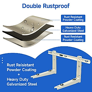 Cestluck Mini Split Mounting Brackets, Mini Split Bracket with Crossbar for Mini-Split AC 7000 BTU to 12000 BTU