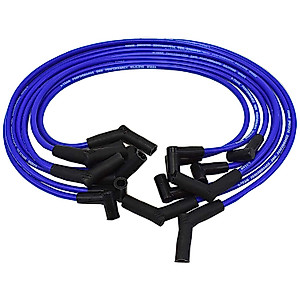 A-Team Performance - Silicone Spark Plug Wires Set - Compatible with SBF Small Block Ford Valve Cover Wires 221 255 260 289 302 351W BOSS 302 Fits HEI Distributor Caps Blue 8.0mm
