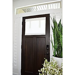 Small Front Door Curtain Washable (25"w x 20"L Bright White)