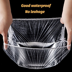 100 PCS Shower Cap Disposable, Dalabeng Bath Caps Large Thick Clear Plastic Elastic Hair Bath Caps For Women Kids Girls, Travel Spa, Hotel and Home Use, Hair Solon…