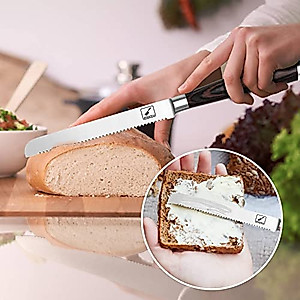 imarku Steak Knives Serrated 5-in Steak Knife Set of 4 Serrated Knife Set with Gift Box, German High Carbon Stainless Steel Knives Set for Kitchen, Christmas Gifts for Women, Black Friday 2022