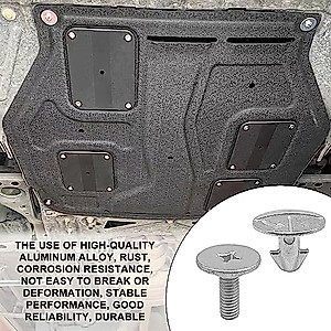 Engine Lower Cover Pin Screws, 6PCS Radiator Engine Access Cover Pin Clip Screw 90674-TY2-A01 and 2PCS Lower Engine Cover Bolt 90105-TBA-A00, Compatible with Honda Accord CRV Civic(1 Set, 8Pcs)