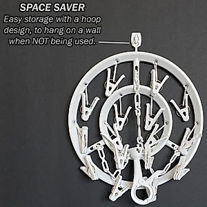 Evelots Clip Drying Hanger-Sock/Bra/Towel/Underwear-Foldable-16 Clips