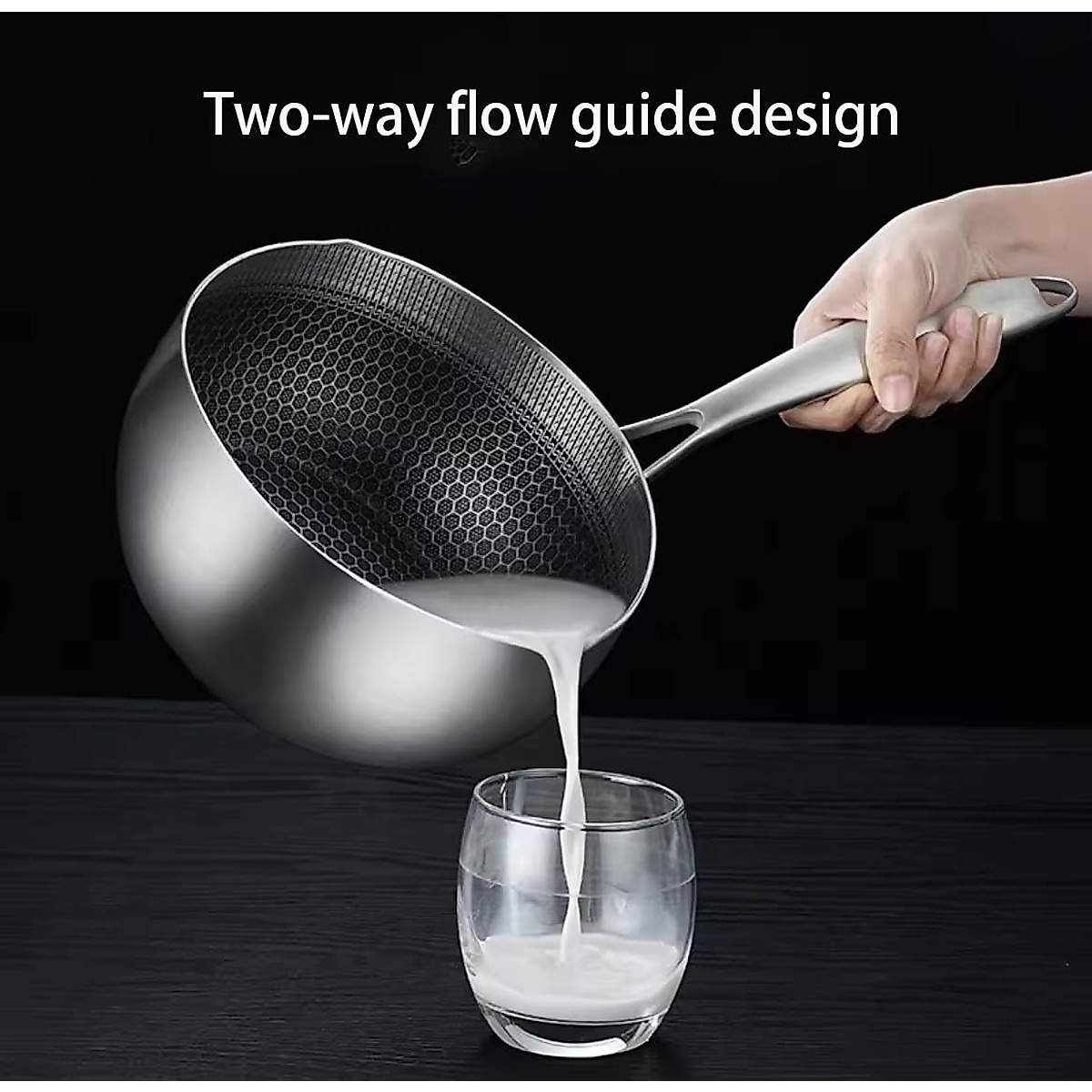 Vegoran Nonstick 1.5 Quart Stainless Steel Saucepan with Lid,Non-stick Sauce Pot Compatible with All Cooktops,Multipurpose Sauce Pan Perfect For Boiling Gravies,Pasta, Noodles (1.5Qt)