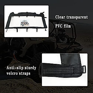 Polaris RZR 1000XP Rear Windshield, Soft Back Window for for RZR 1000 XP, XP 4 1000, TURBO （Bottom Gap for Particle Separator）