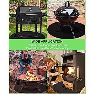 Heavy Duty Firepit-Mat for Deck Fireproof 36 Inches - 3 Layers Fire Pit Mats for Grass Patio Floor Protector Heat Resistant Retardant Fire Proof Rug Under Grill Ember Mat Round