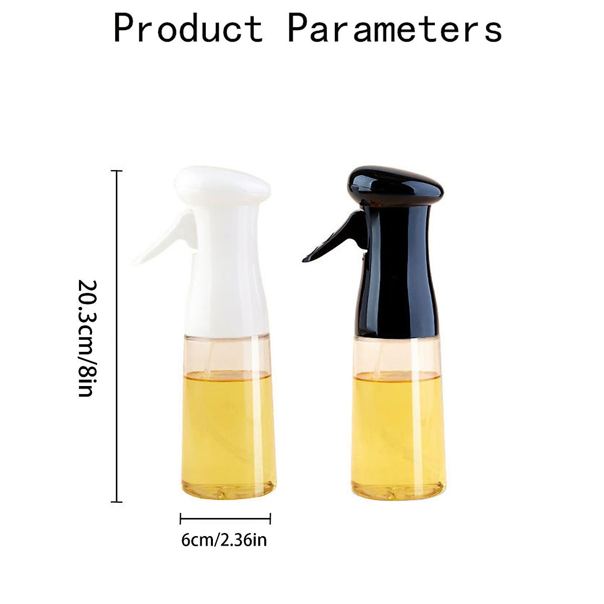 AItaf 2pcs Oil Sprayer For Cooking Mister Spray Bottle Olive Oil Dispenser Bottle Continuous Spray Bottle Oil Dispenser Bottle For Kitchen Glass Spray Bottles for Air Fryer,Salad,BBQ,Kitchen Gadgets