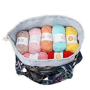 CORHAD Wool Storage Bag Crochet Bags for Crocheting Canvas Tote Bag Crochet Storage Organizer Knitted Handbags Yarn Project Wrist Bag Knit Wrist Bag Knitting Organizer Yarn Knitting Bag