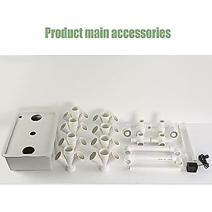 Tower Planting System 16/24/32 Holes Aquaponics Growing System Fruits and Vegetables Aeroponics Kit with Moisturizing Pump, Adapter, Mesh Pots(Size:4columns)
